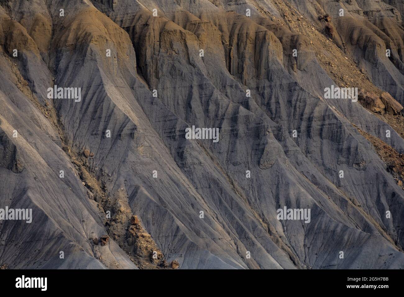 Layers of Gray Stone Make up Mountain Side in utah wilderness Stock ...