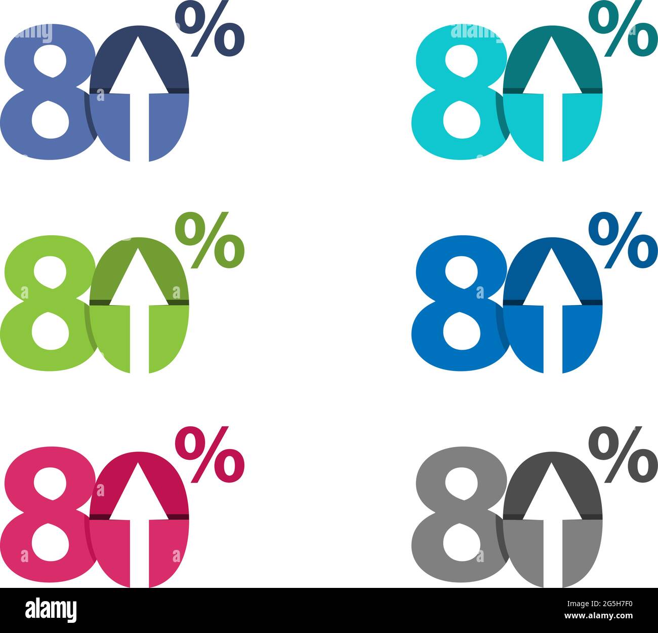 Eighty percent up, upwards arrow illustration Stock Vector Image & Art ...