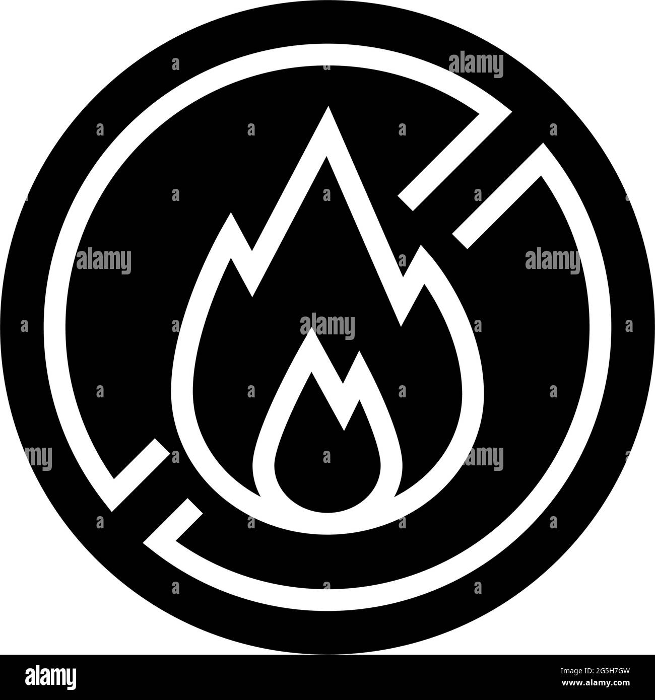 fire burning prohibition sign glyph icon vector illustration Stock ...