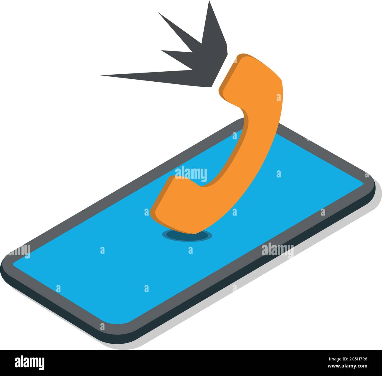 Mobile phone and phone symbol on white background Stock Vector Image ...