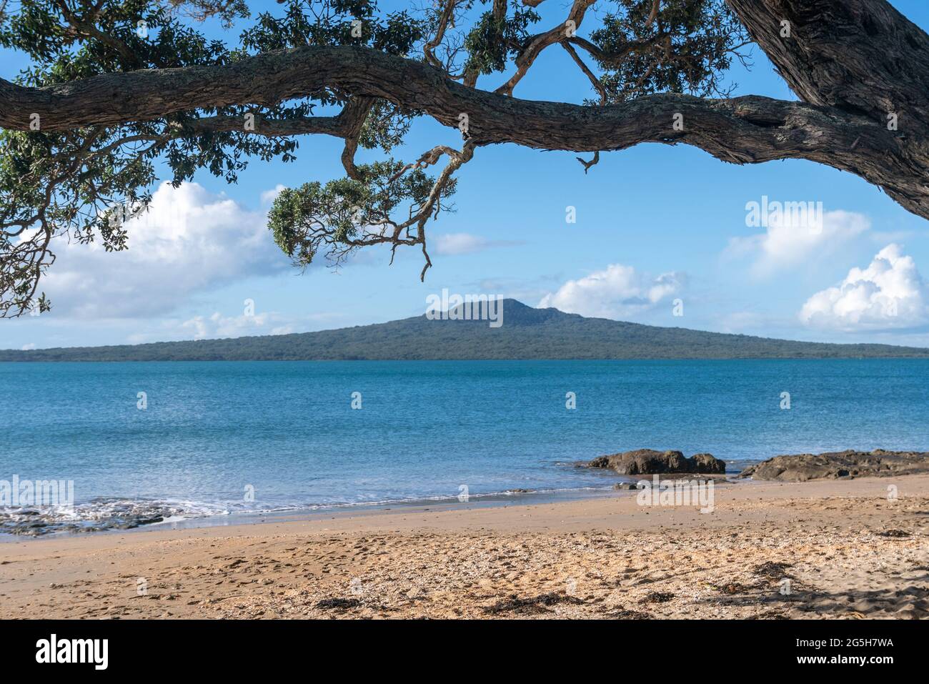Rangitoto Island on distant horizon across harbor from St Leonard's ...