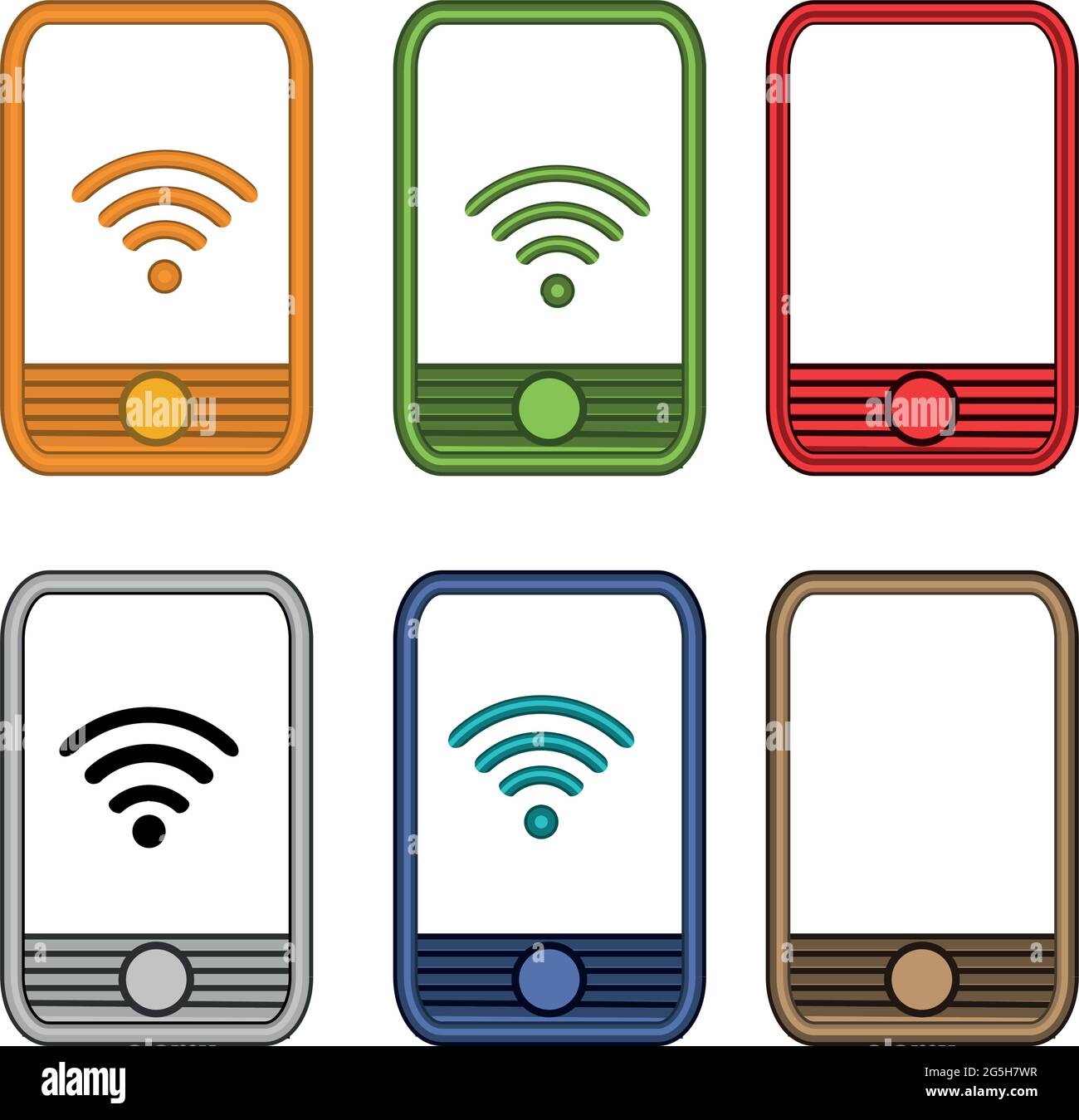 Colorful hand phone icon set Stock Vector Image & Art - Alamy