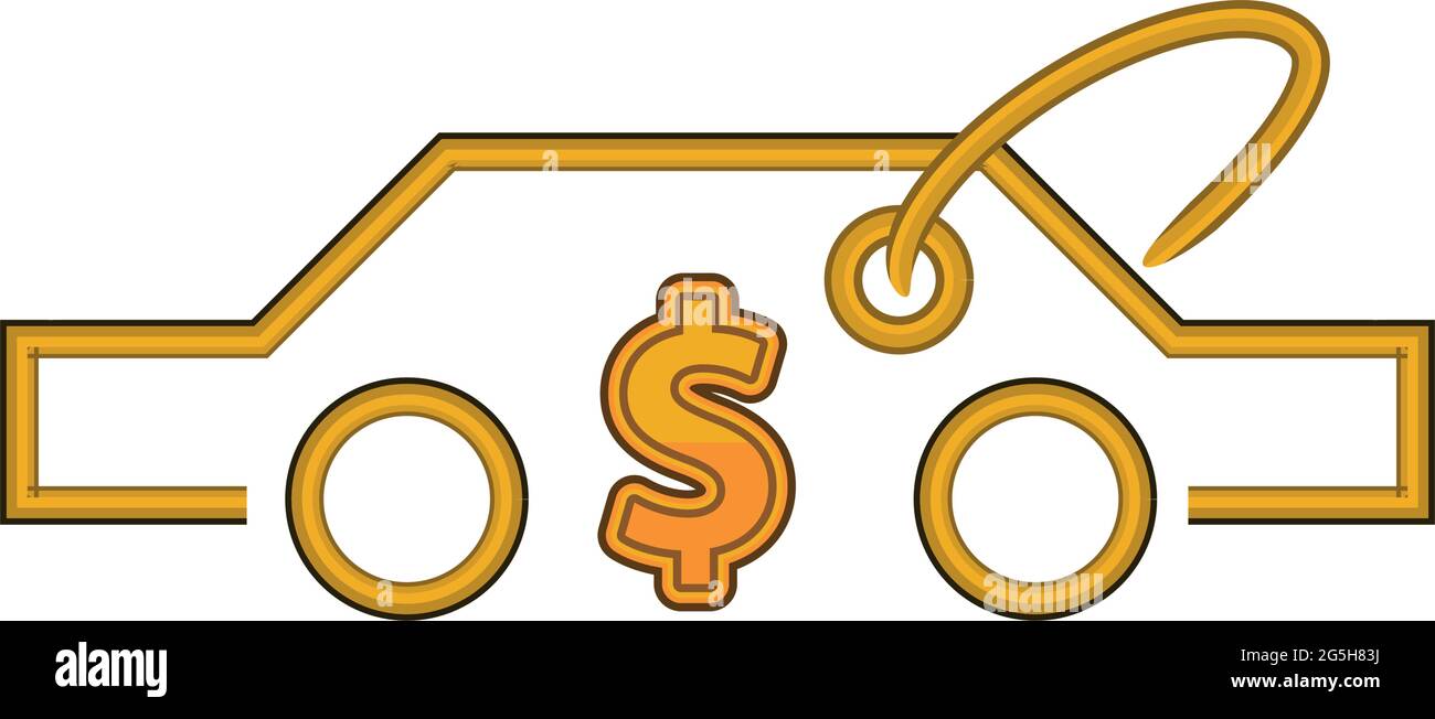 Car and dollar icons, flat design. Buying a car. Vector illustration on ...