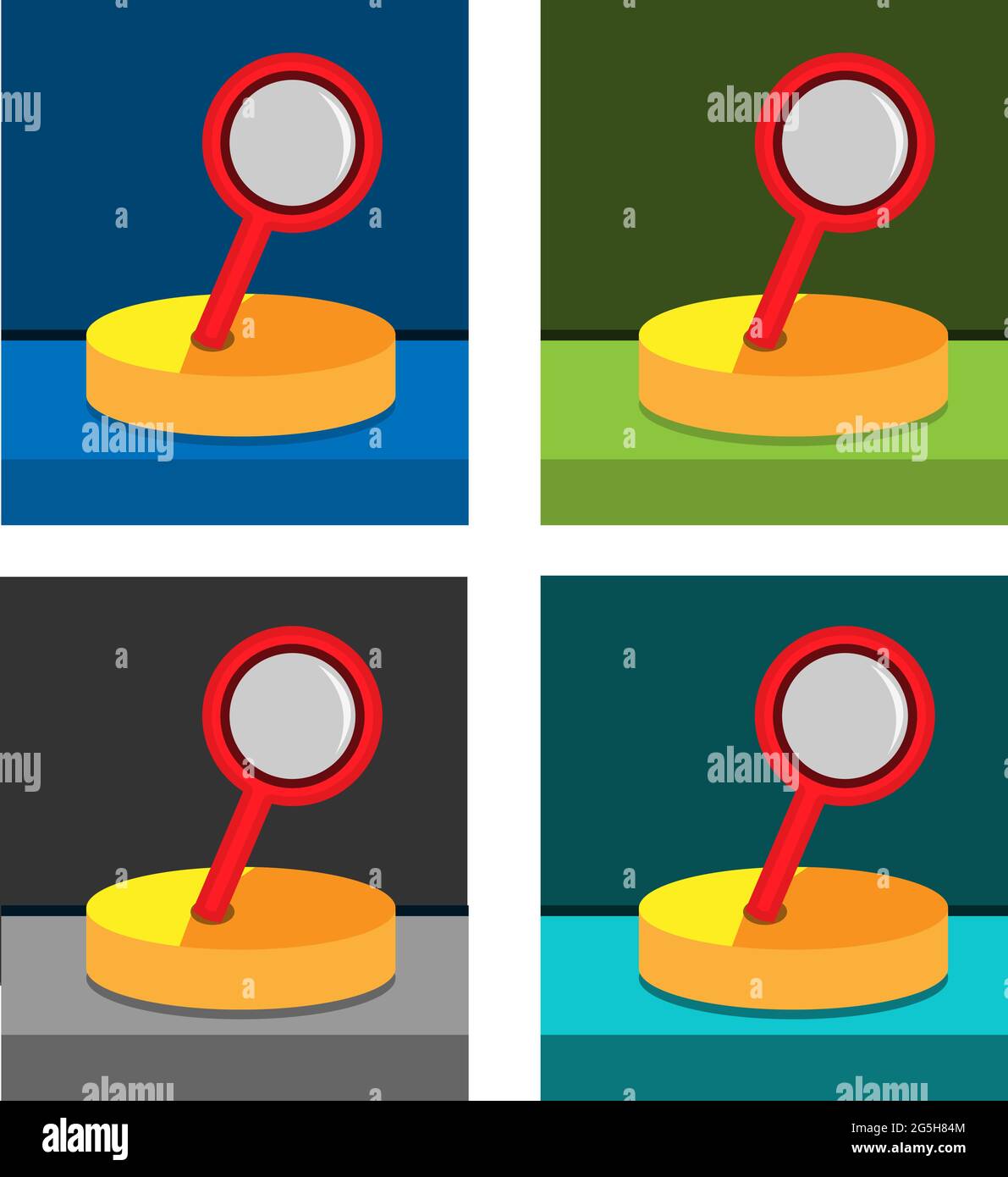 Magnifying glass icon on the circle, stock icon Stock Vector Image ...