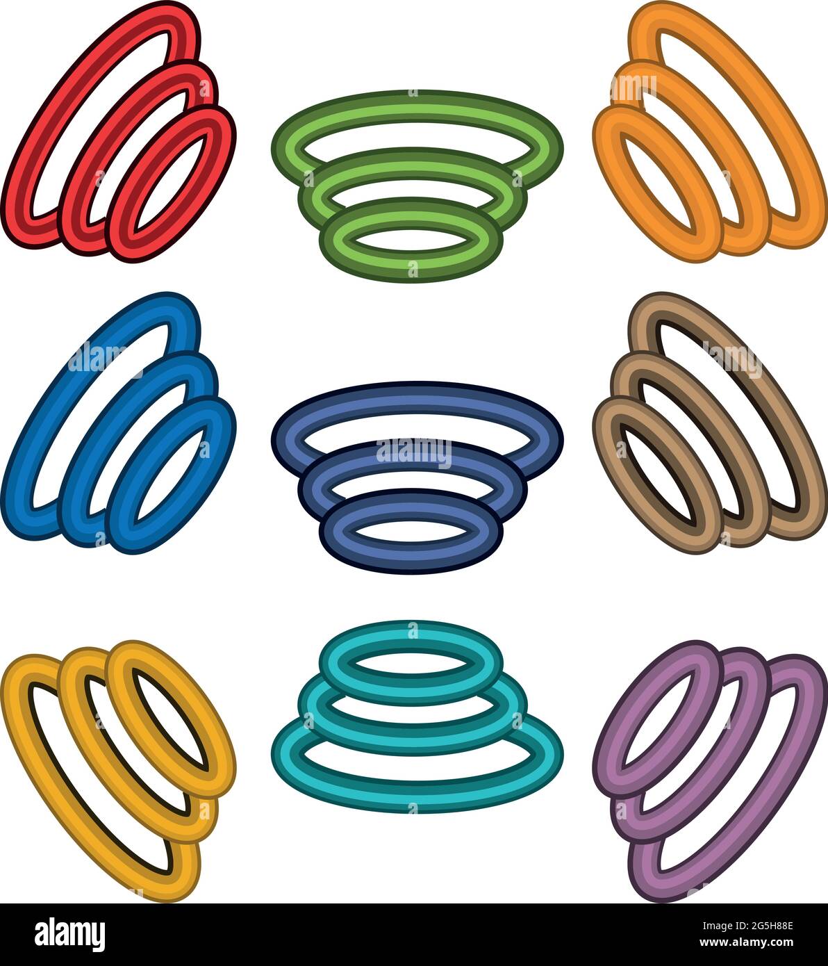 Colorful speaker set icons, flat design Stock Vector Image & Art - Alamy