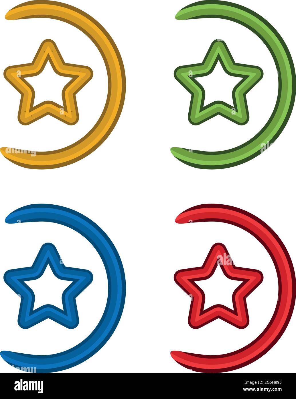 Stars icons set flat Cut Out Stock Images & Pictures - Alamy