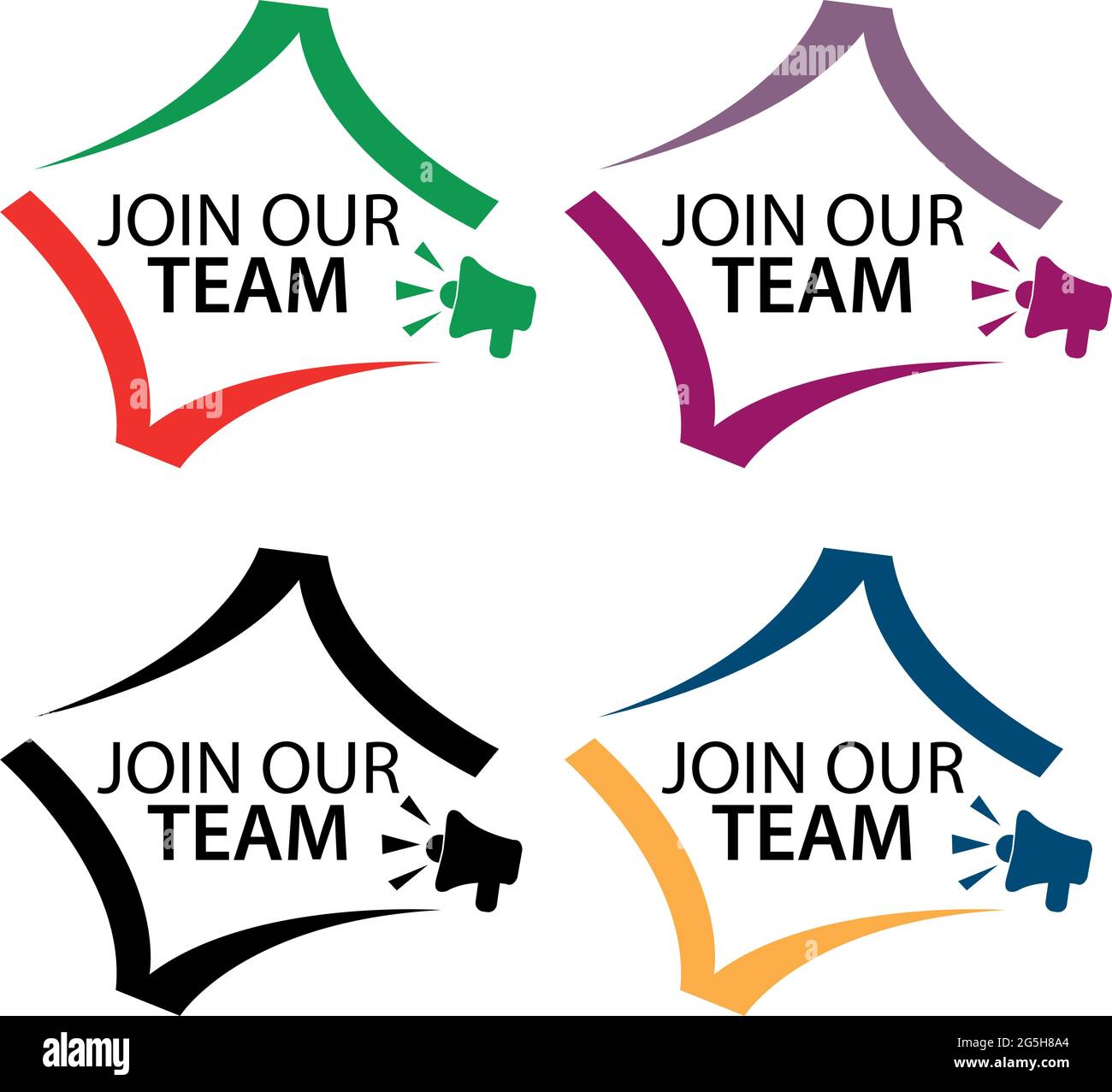 Join our team with megaphone icon. Flat vector illustration on white background Stock Vector ...