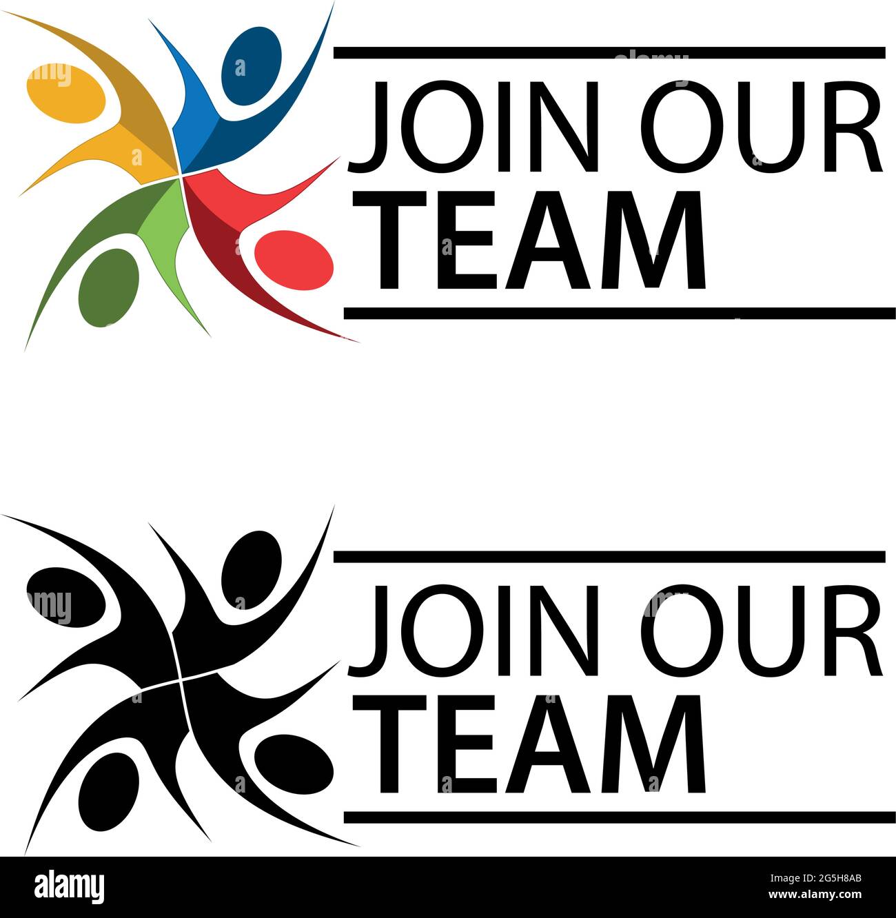 Join our team with people icon. Flat vector illustration on white ...