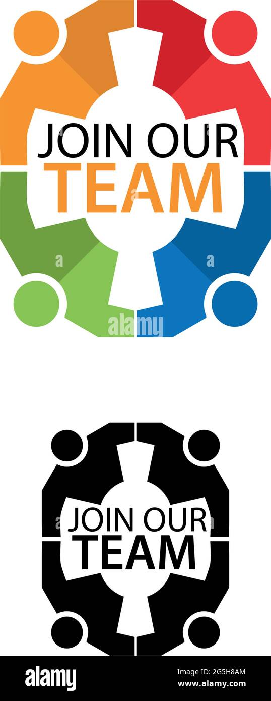 Join our team with people icon. Flat vector illustration on white background Stock Vector Image ...