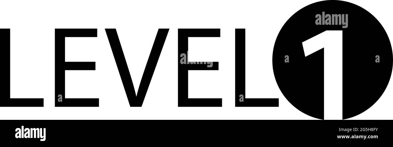 Level 1 button. Flat design. vector modern material style buttons Stock ...