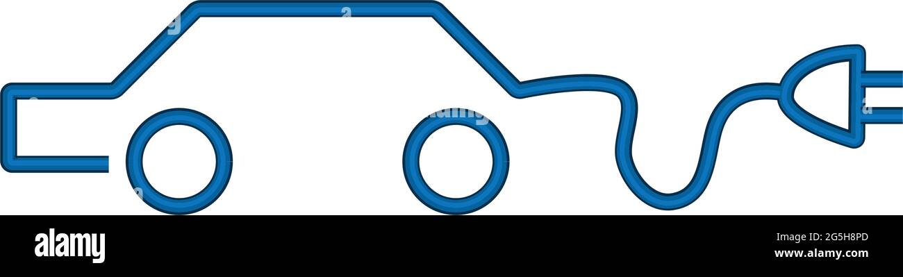 Line electric car icon, flat design Stock Vector Image & Art - Alamy