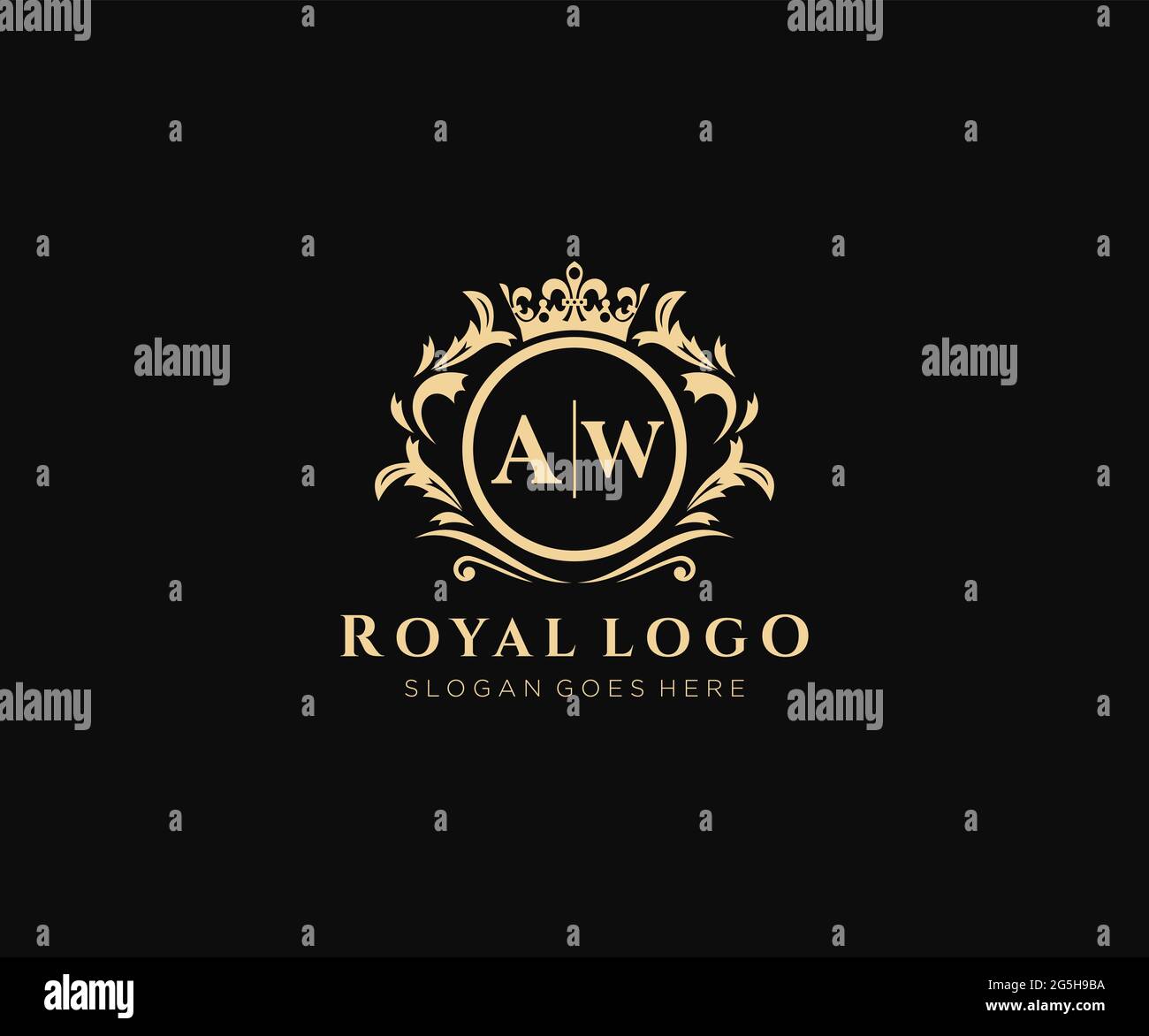AW Letter Luxurious Brand Logo Template, for Restaurant, Royalty ...