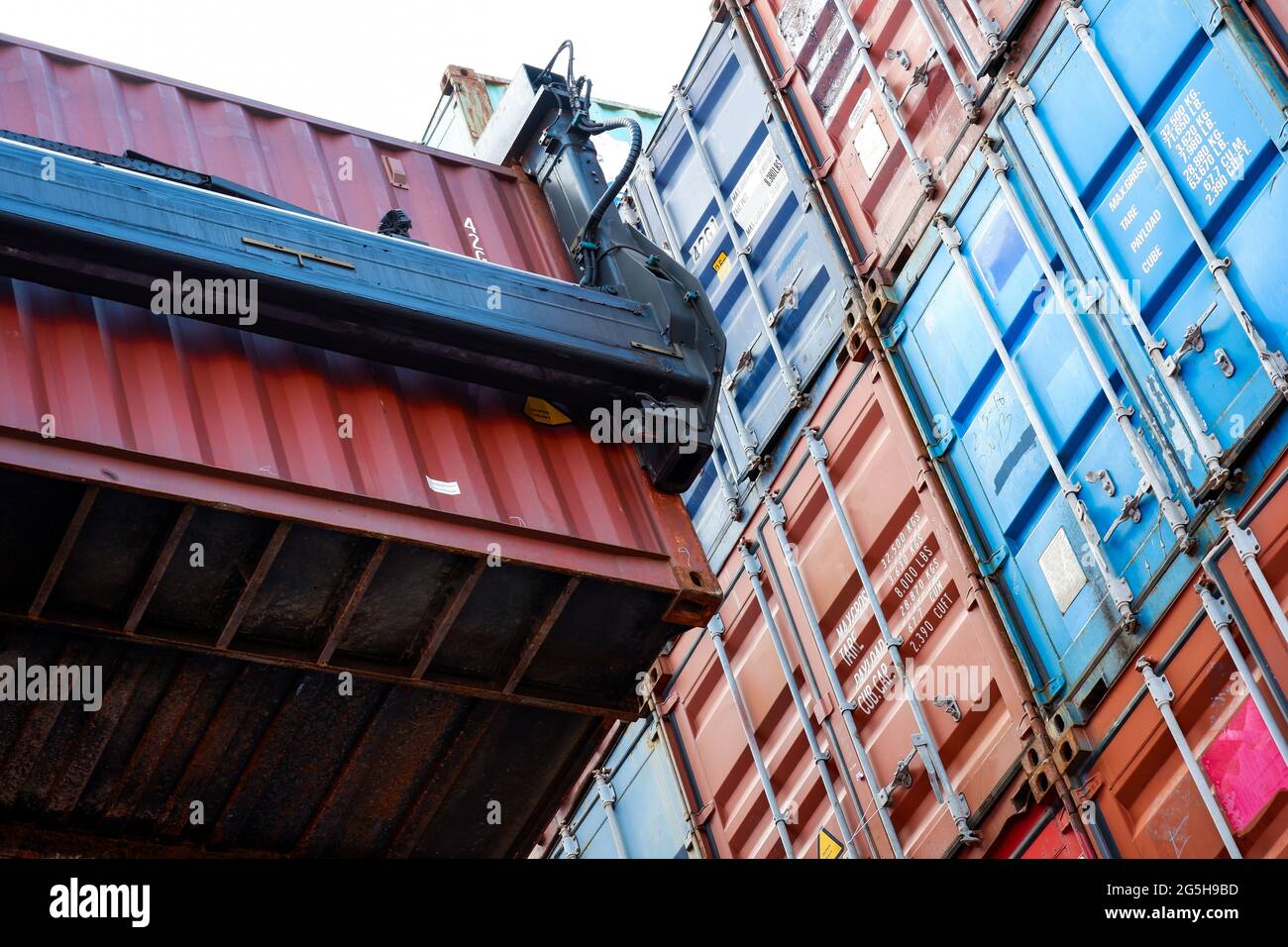 side view of forklift container Stock Photo - Alamy