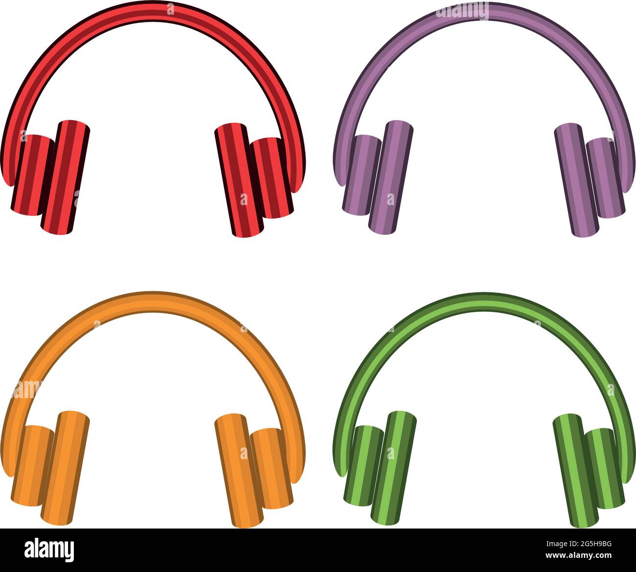 Colorful headphone set icons, flat design Stock Vector Image & Art - Alamy