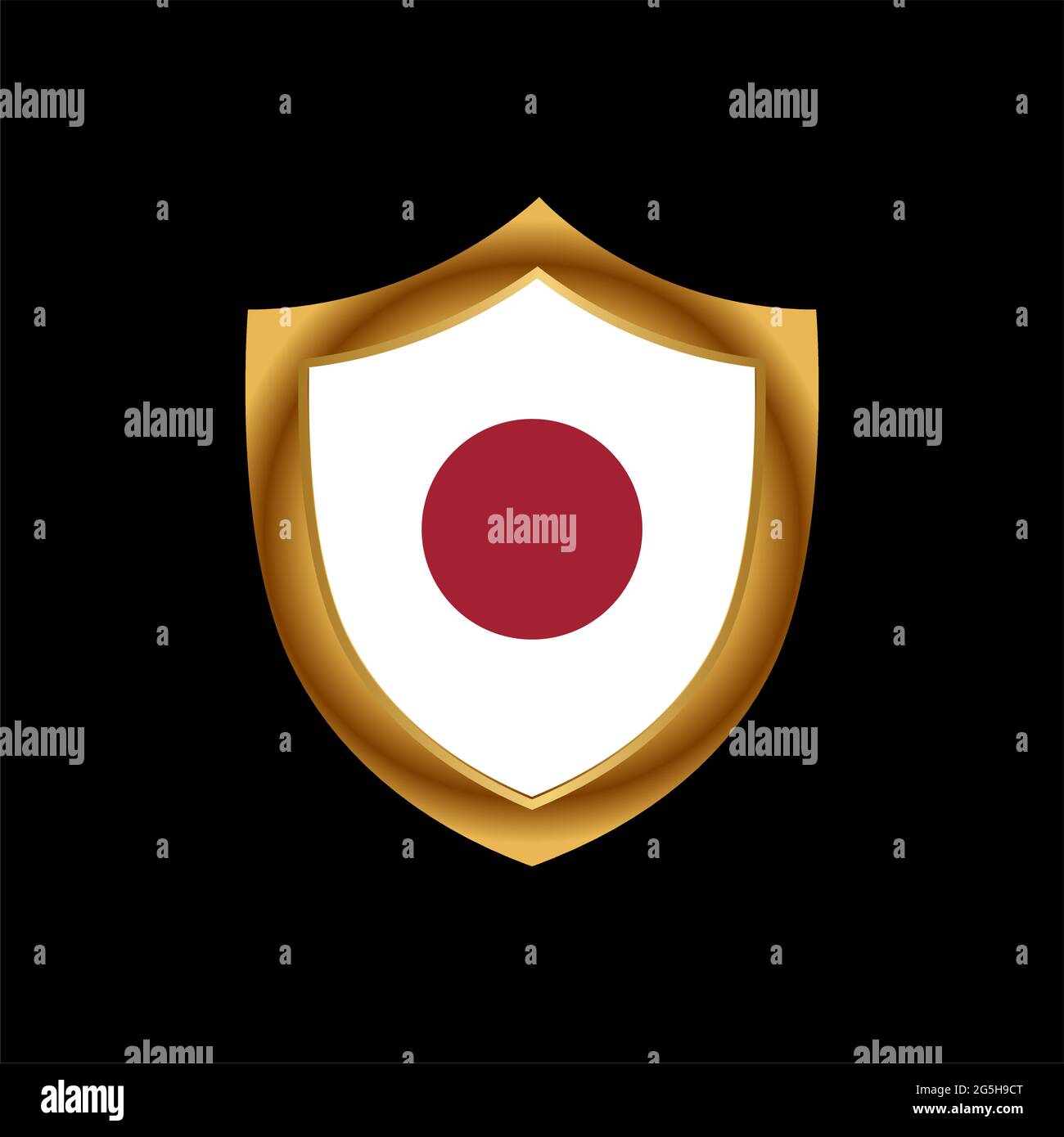 Japanese flag and gold shield. Stock icon. Vector Illustration Stock ...
