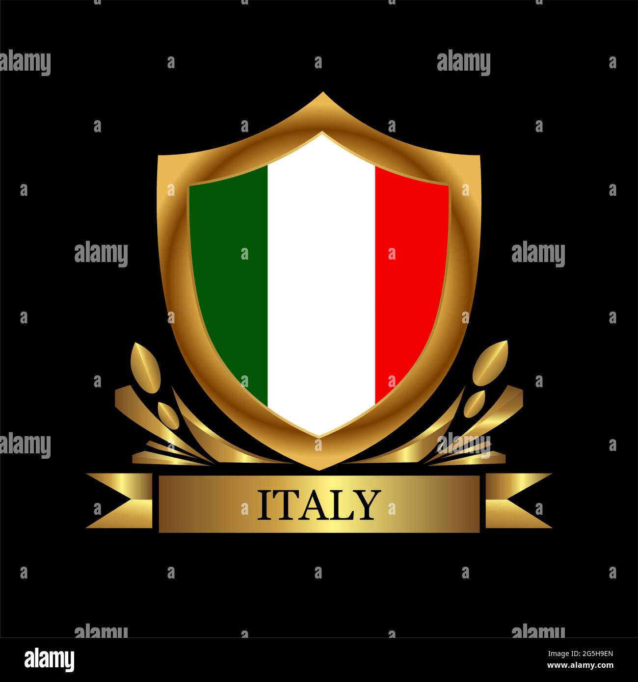 Italian flag and gold shield. Stock icon. Vector Illustration Stock ...