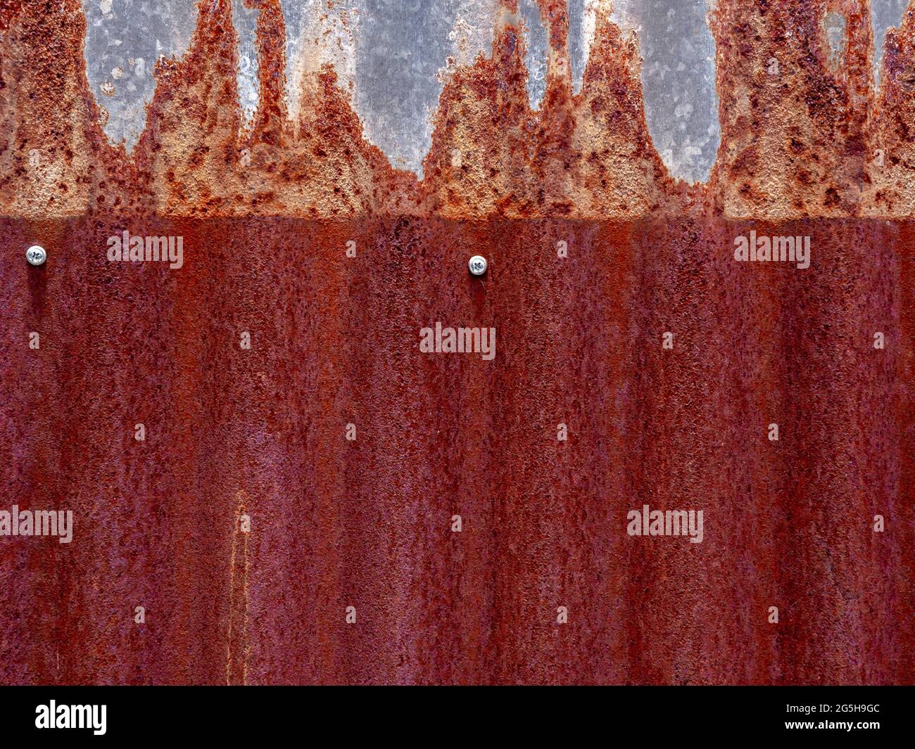 Old vintage rusty zinc texture abstract background. Beautiful red rust ...