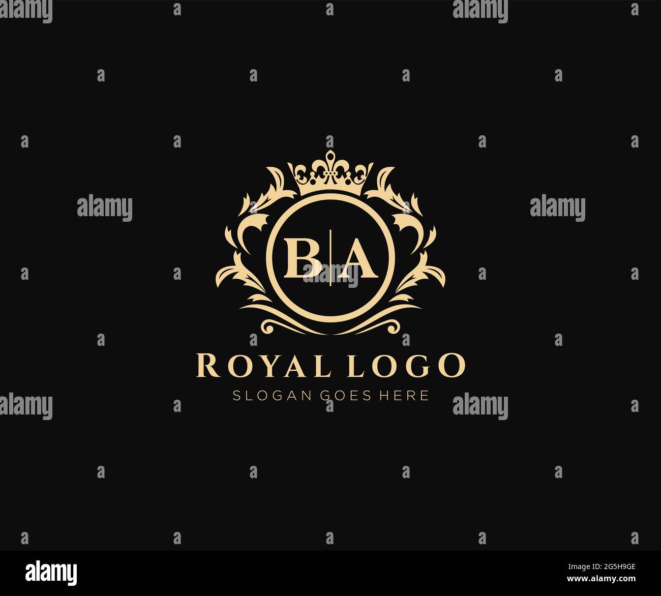BA Letter Luxurious Brand Logo Template, for Restaurant, Royalty ...