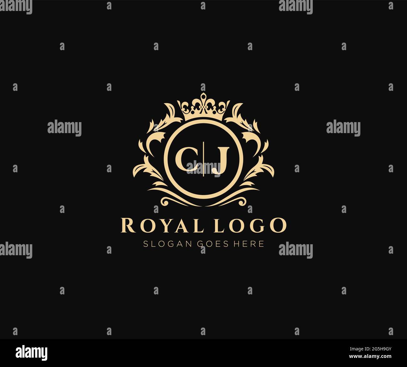 CJ Letter Luxurious Brand Logo Template, for Restaurant, Royalty ...