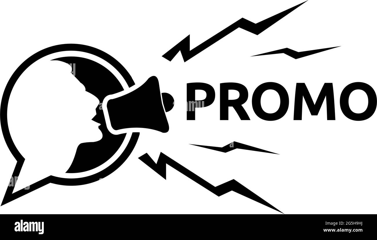 Promo with people icon. Flat vector illustration on white background ...