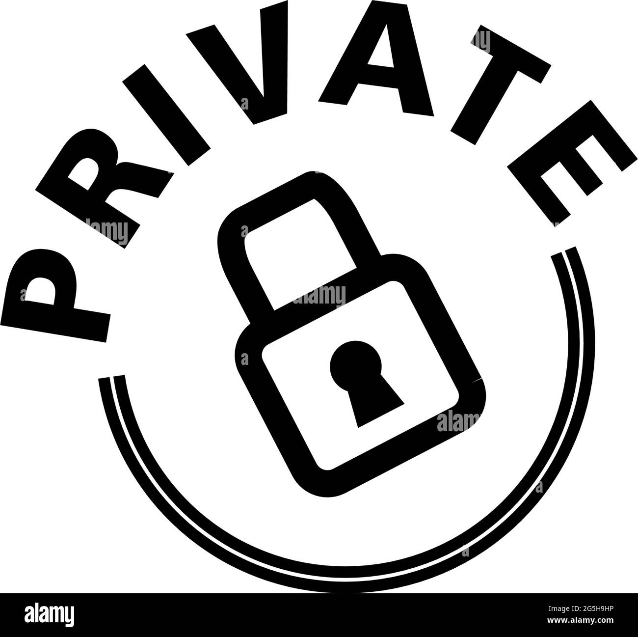 Private with padlock icon. Flat vector illustration on white background ...