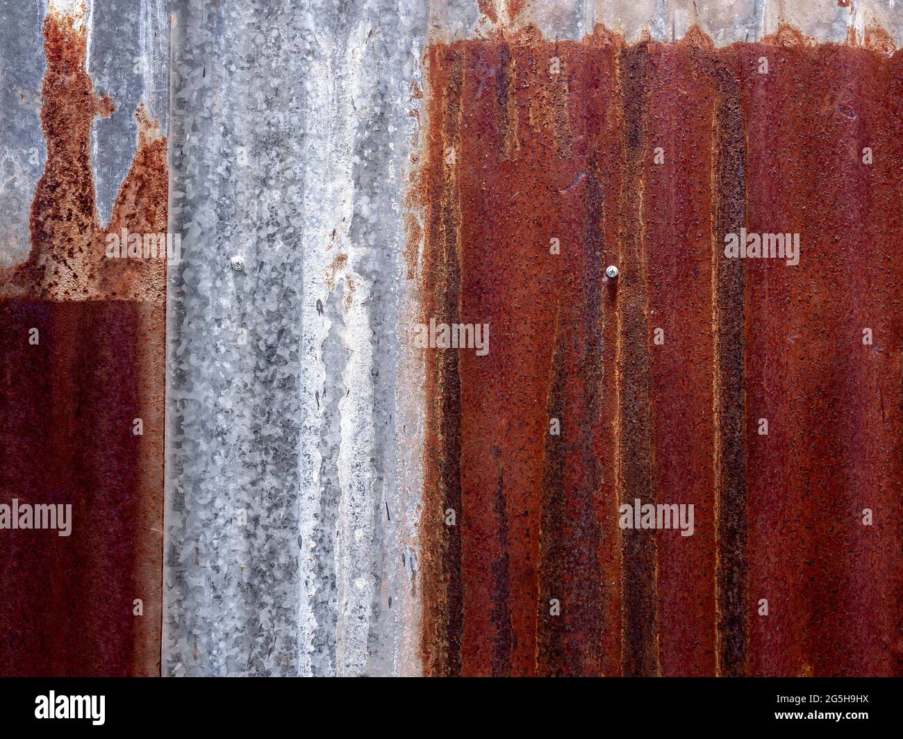 Old vintage rusty zinc texture abstract background. Beautiful red rust ...