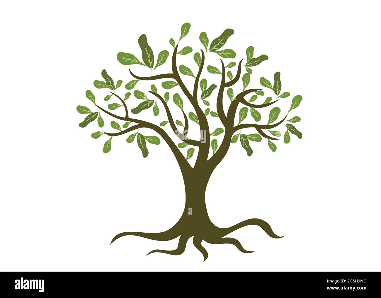 Vector tree. Silhouette of tree on white background Stock Vector Image ...