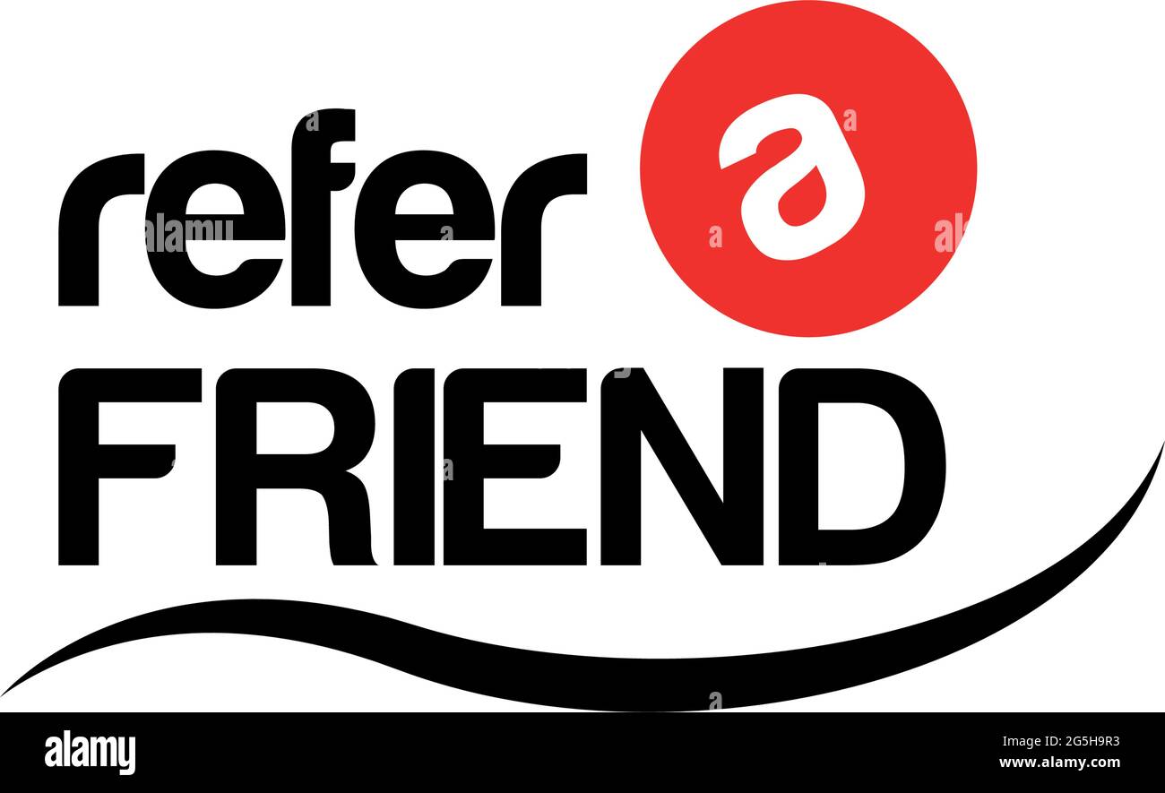 Refer a friend with people icon. Flat vector illustration on white ...