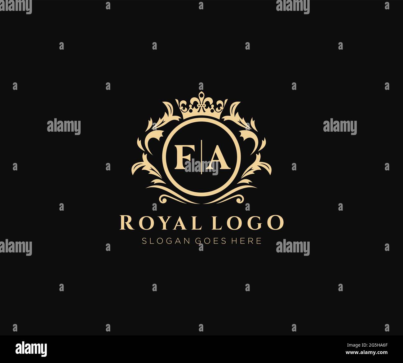 FA Letter Luxurious Brand Logo Template, for Restaurant, Royalty ...