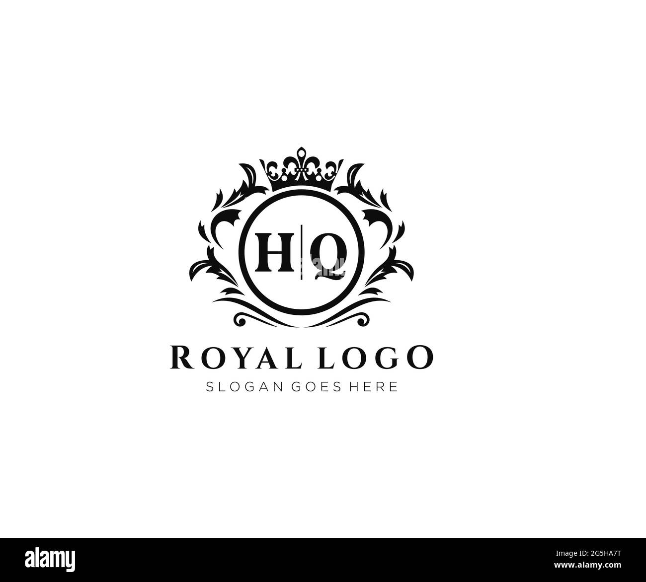 HQ Letter Luxurious Brand Logo Template, for Restaurant, Royalty ...