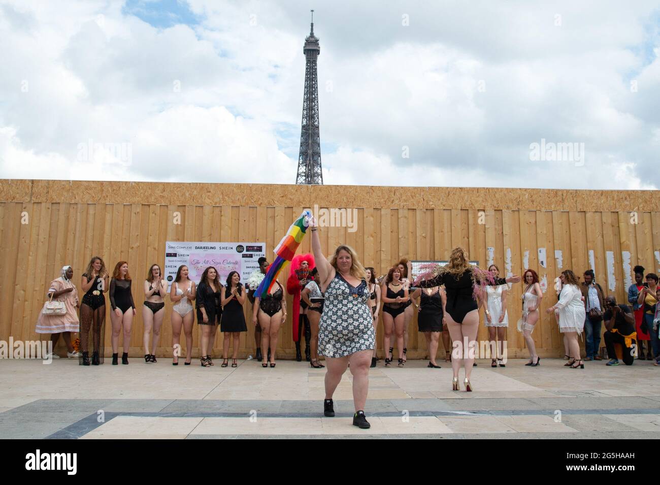Models walk on the runway during the All Sizes Catwalk show as part of ...