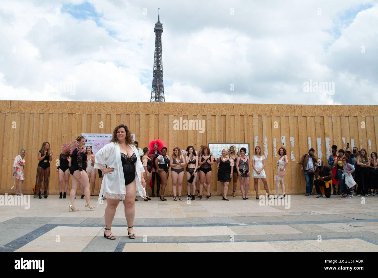 Models walk on the runway during the All Sizes Catwalk show as part of ...