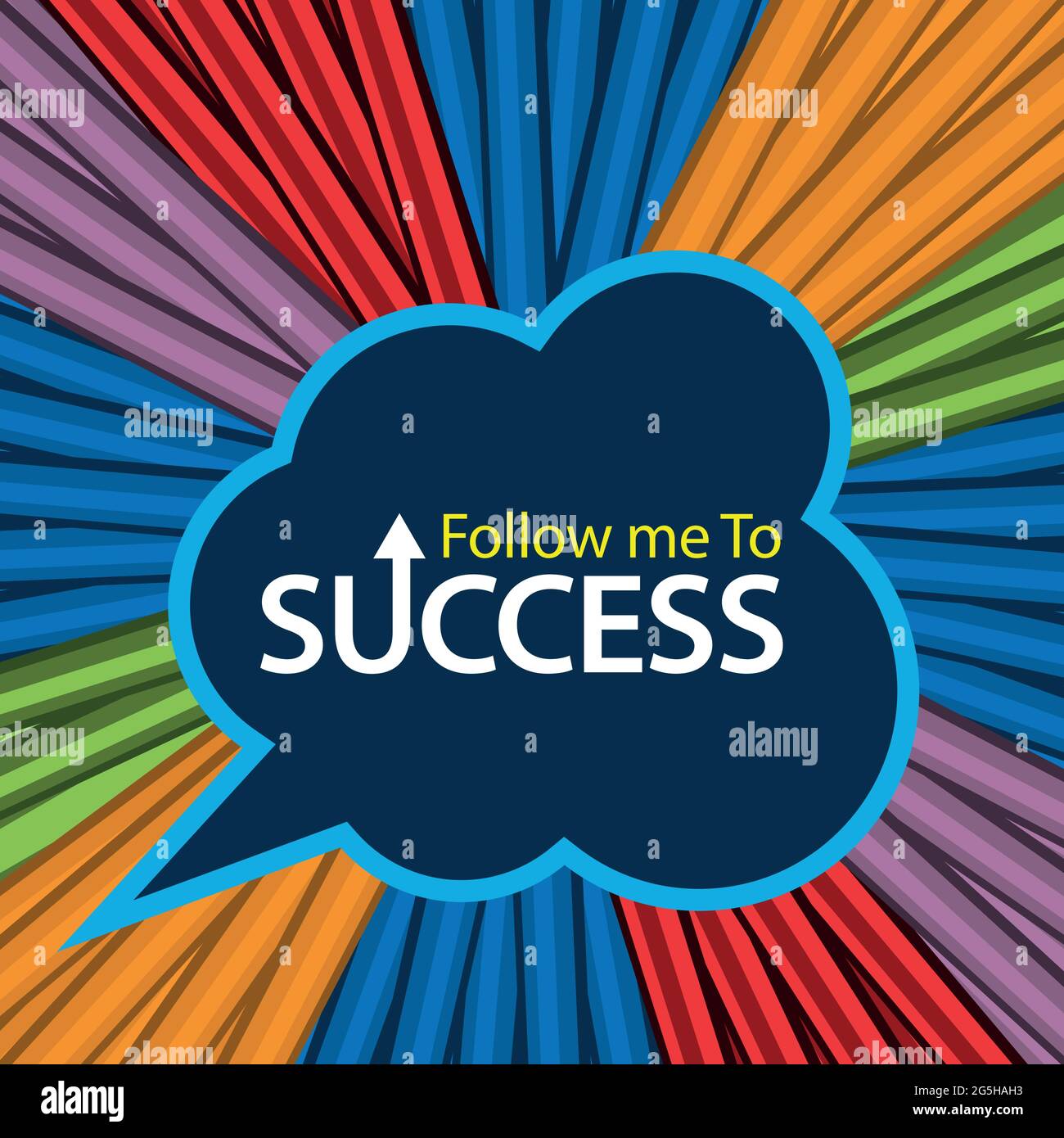 Follow me to success on the colorful background Stock Vector Image ...