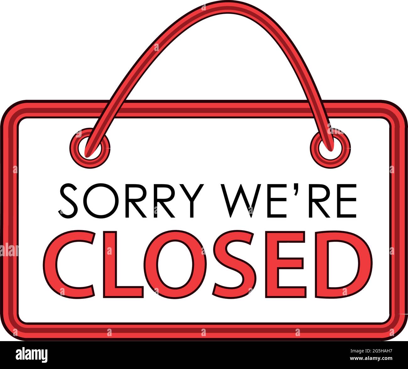 We're Closed sign on white background Stock Vector Image & Art - Alamy