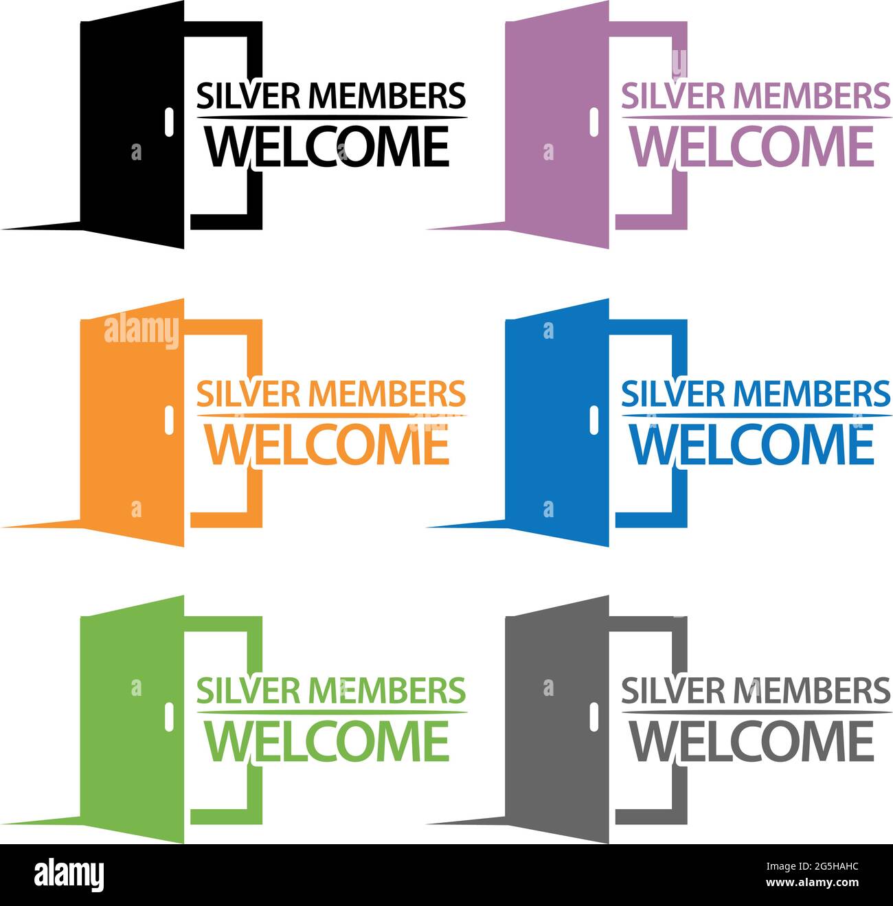 Door vector icon with text Silver Members welcome Stock Vector Image ...