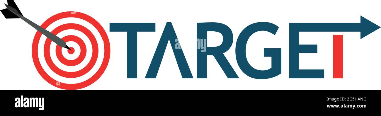 Word target with arrow vector. Vector illustration on white background ...