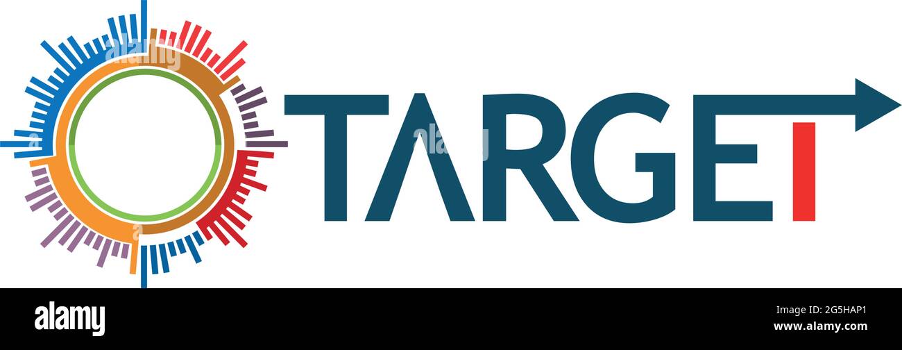 Word target vector. Vector illustration on white background Stock ...