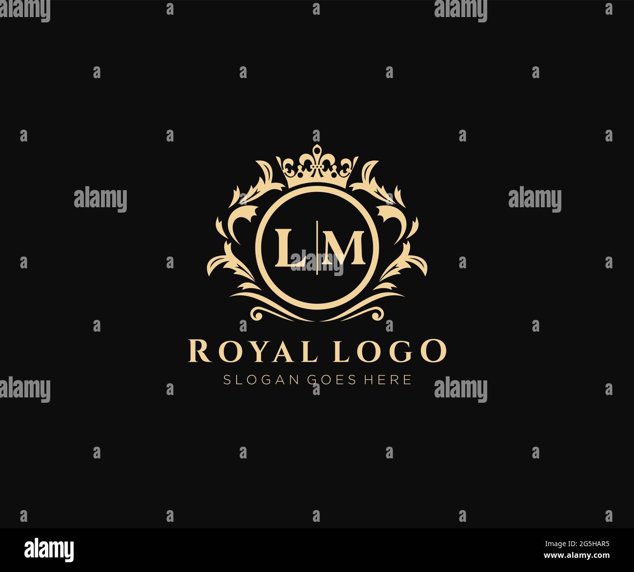 LM Letter Luxurious Brand Logo Template, for Restaurant, Royalty ...