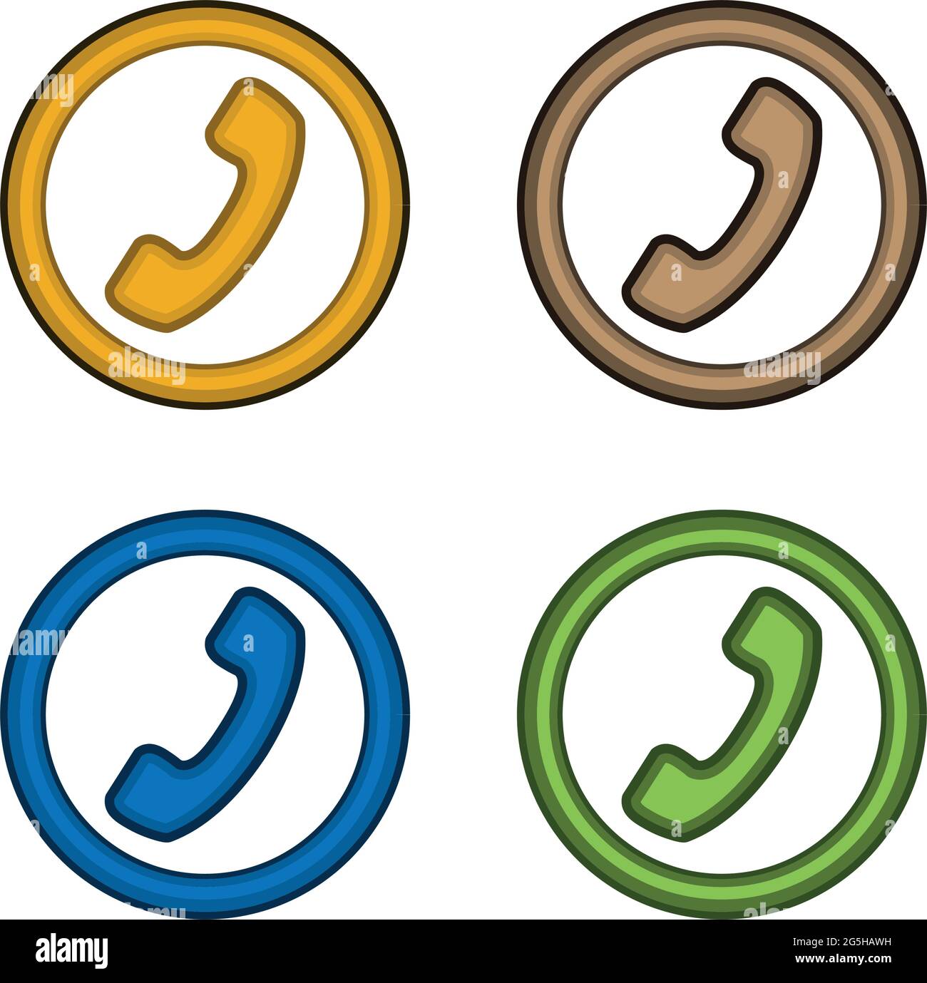Telephone icon in circle, Communication icon Vector Stock Vector Image ...