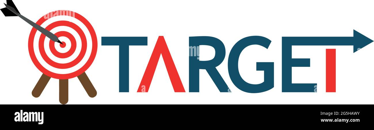 Word target with arrow vector. Vector illustration on white background ...