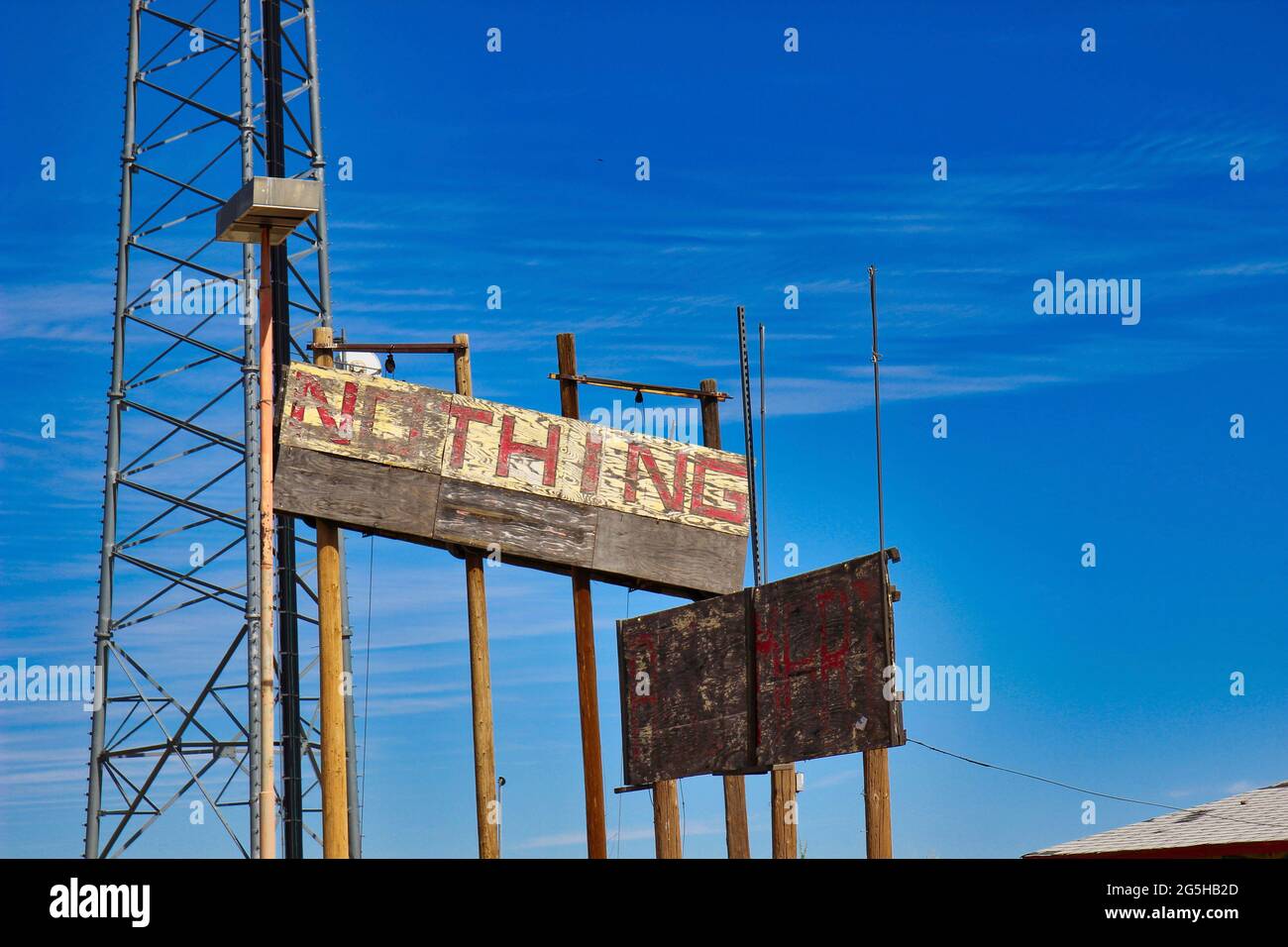 Old Road Sign For The Town Of Nothing, Arizona Stock Photo - Alamy