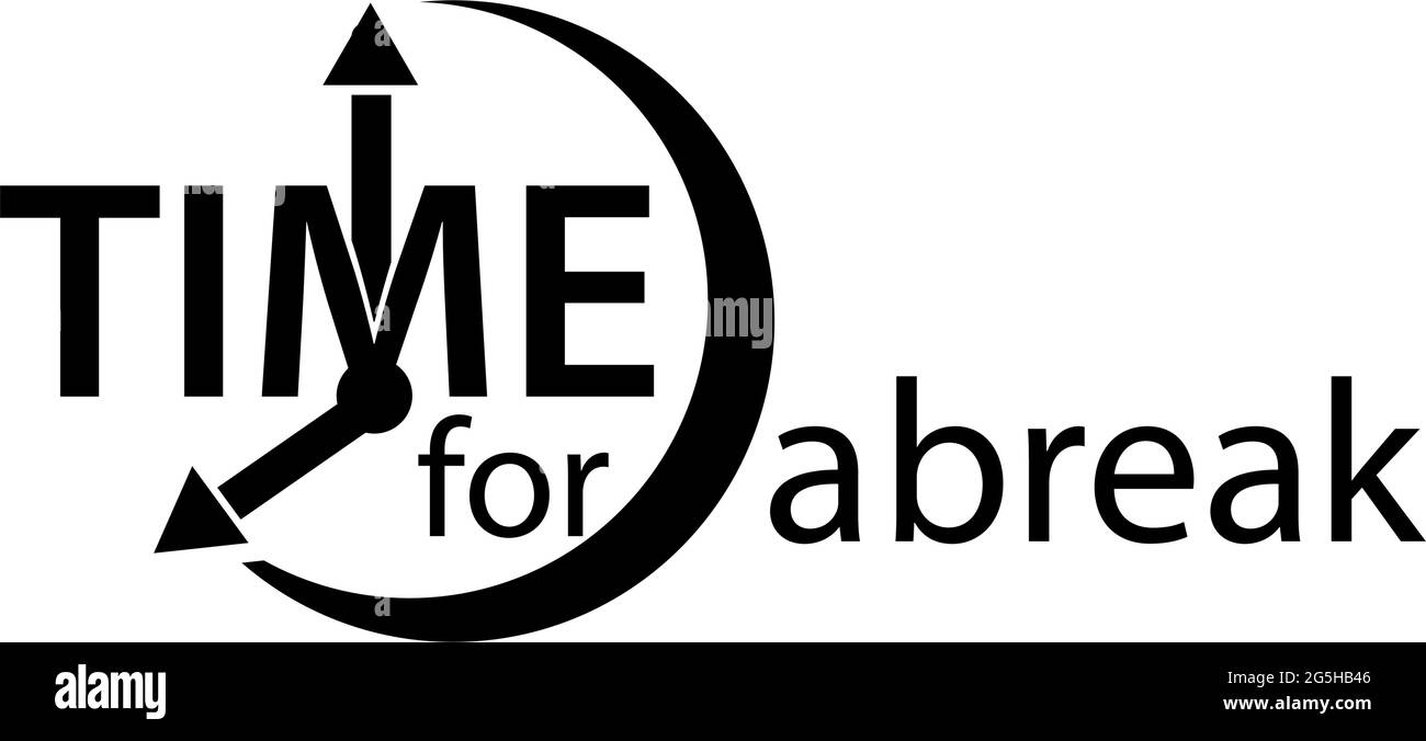 Time to a break. Flat vector alarm clock icon on white background Stock ...