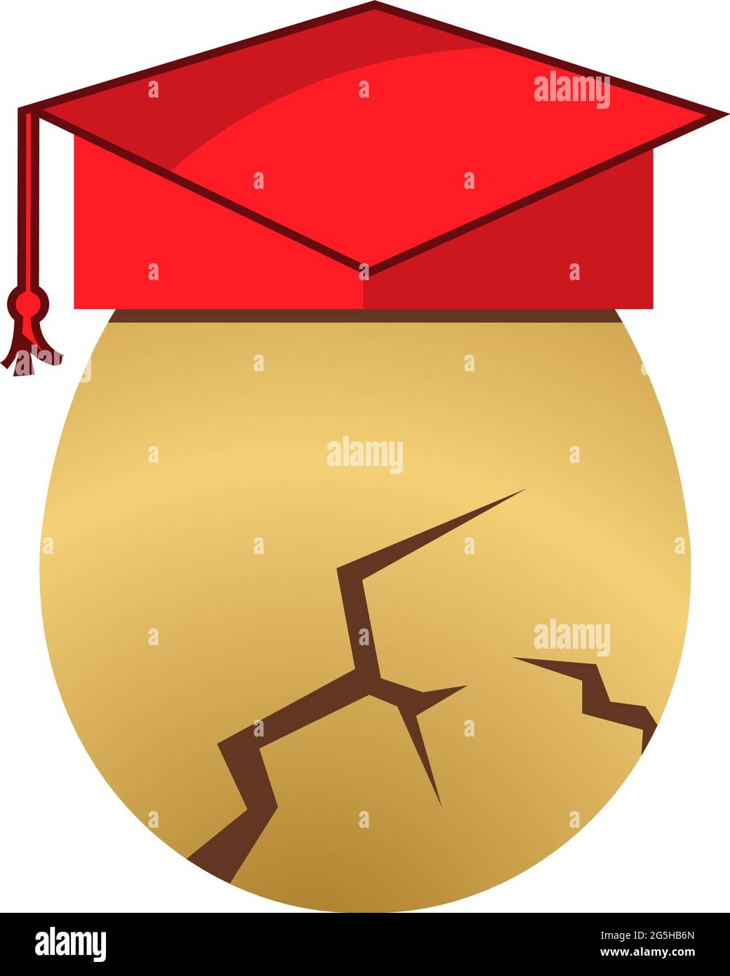 Egg wear graduation hat stock icon. Vector Illustration on white ...