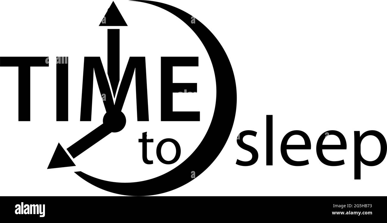 Time to sleep. Flat vector alarm clock icon on white background Stock ...