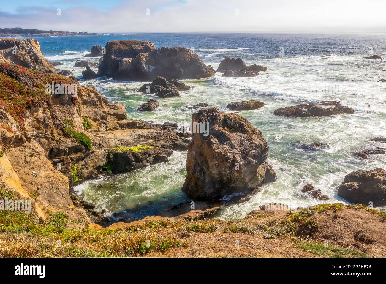 Scenic coastal landscape in Pomo Bluffs Park, California Stock Photo ...
