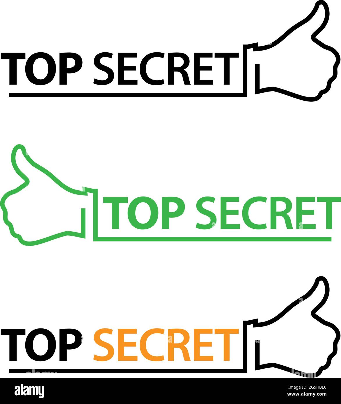 Top secret with thumb stock icon, flat design, monogram, vector ...