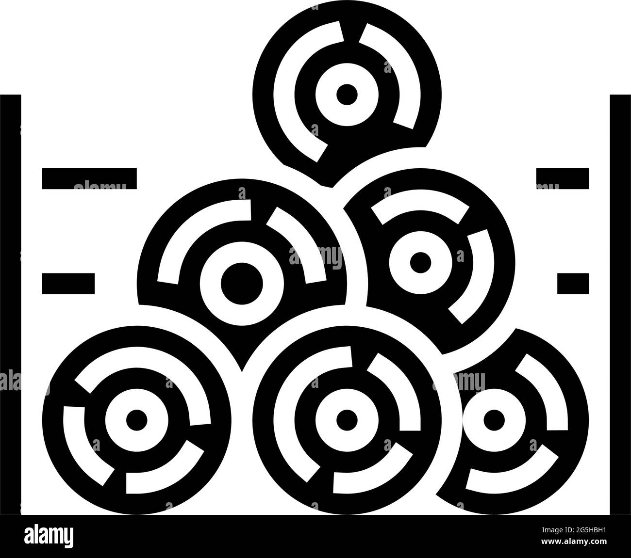 wooden timber storage glyph icon vector illustration Stock Vector Image ...