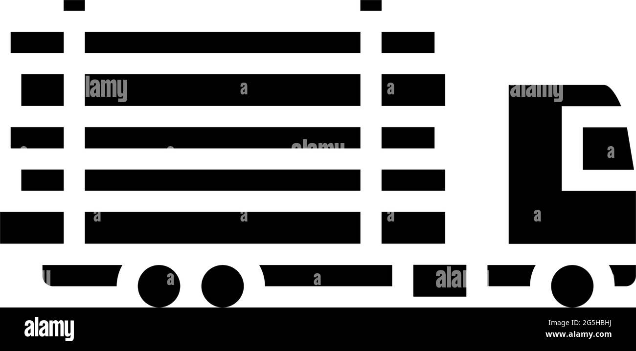 truck transportation wood timber glyph icon vector illustration Stock ...