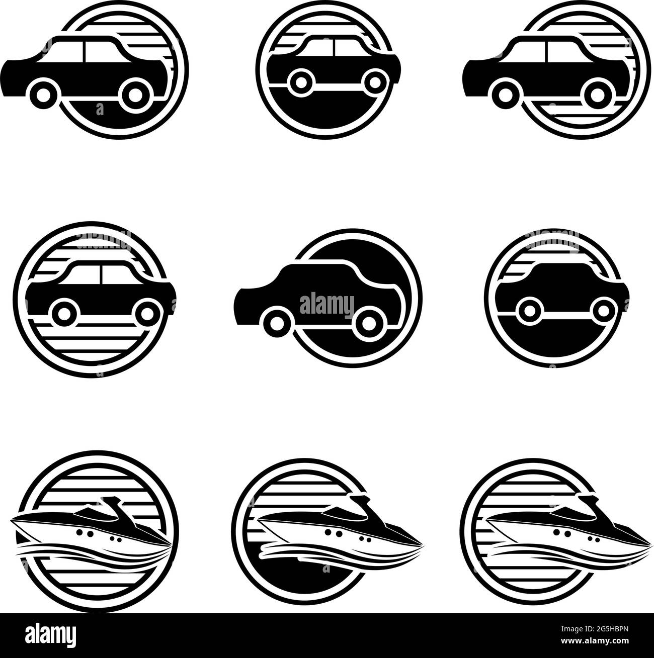 Auto icon symbol flat Black and White Stock Photos & Images - Alamy