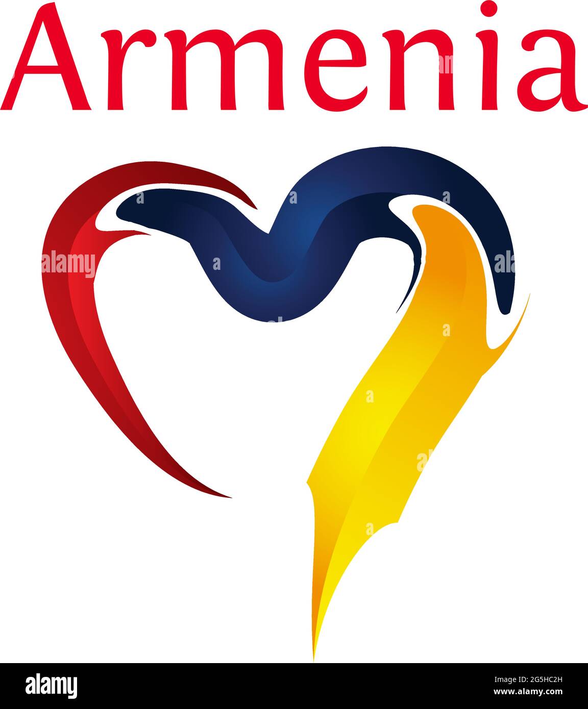 Armenia flag Heart stock vector. Vector illustration on white ...
